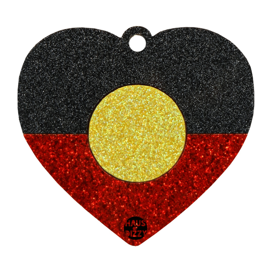 Haus of Dizzy 'First Nations Pride' Glitter Heart Wall Art
