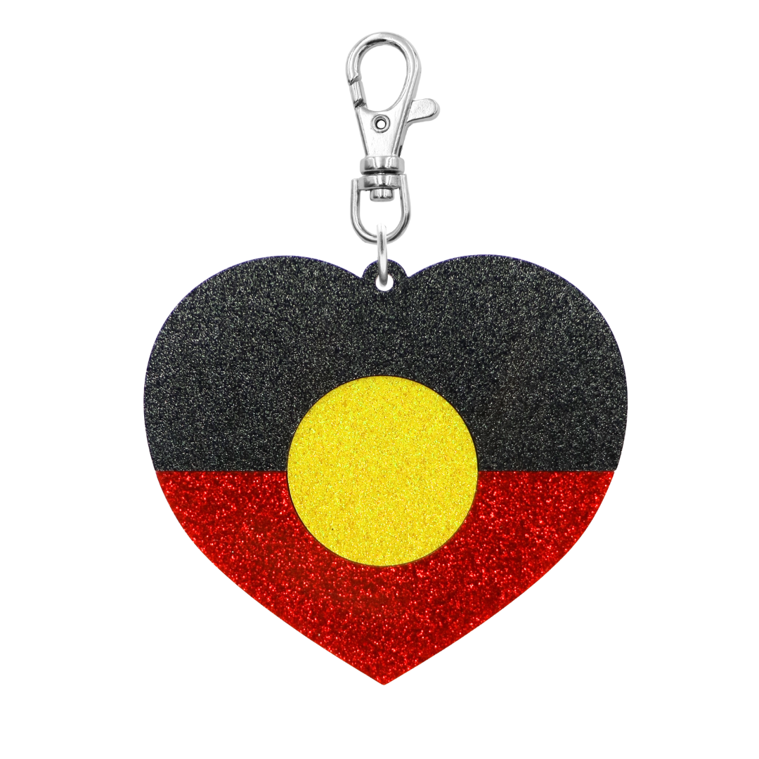 Haus of Dizzy 'First Nations Pride' Glitter heart Keyring