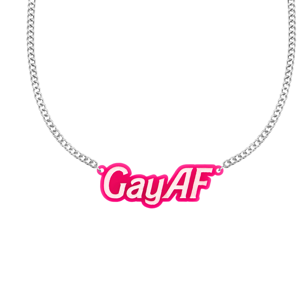 Haus of Dizzy 'Gay AF' Dizzy Doll Plate Necklace