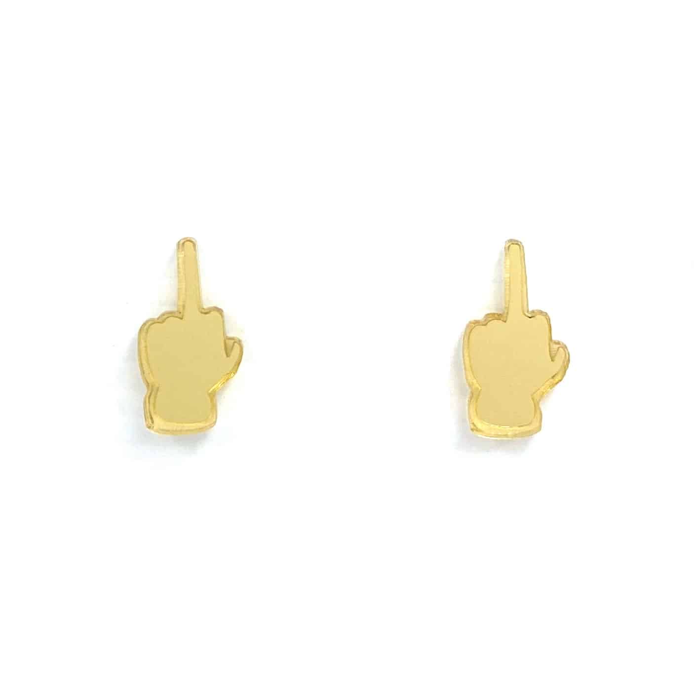 Haus of Dizzy Emoji Rude Finger Studs